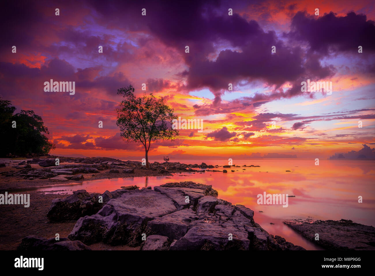 Klong Muang beach on sunset Krabi province Stock Photo - Alamy