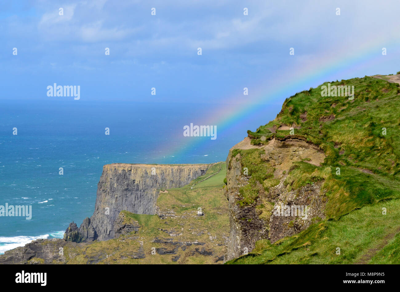 Cliffs of Moher Ireland windy sunny day Stock Photo - Alamy