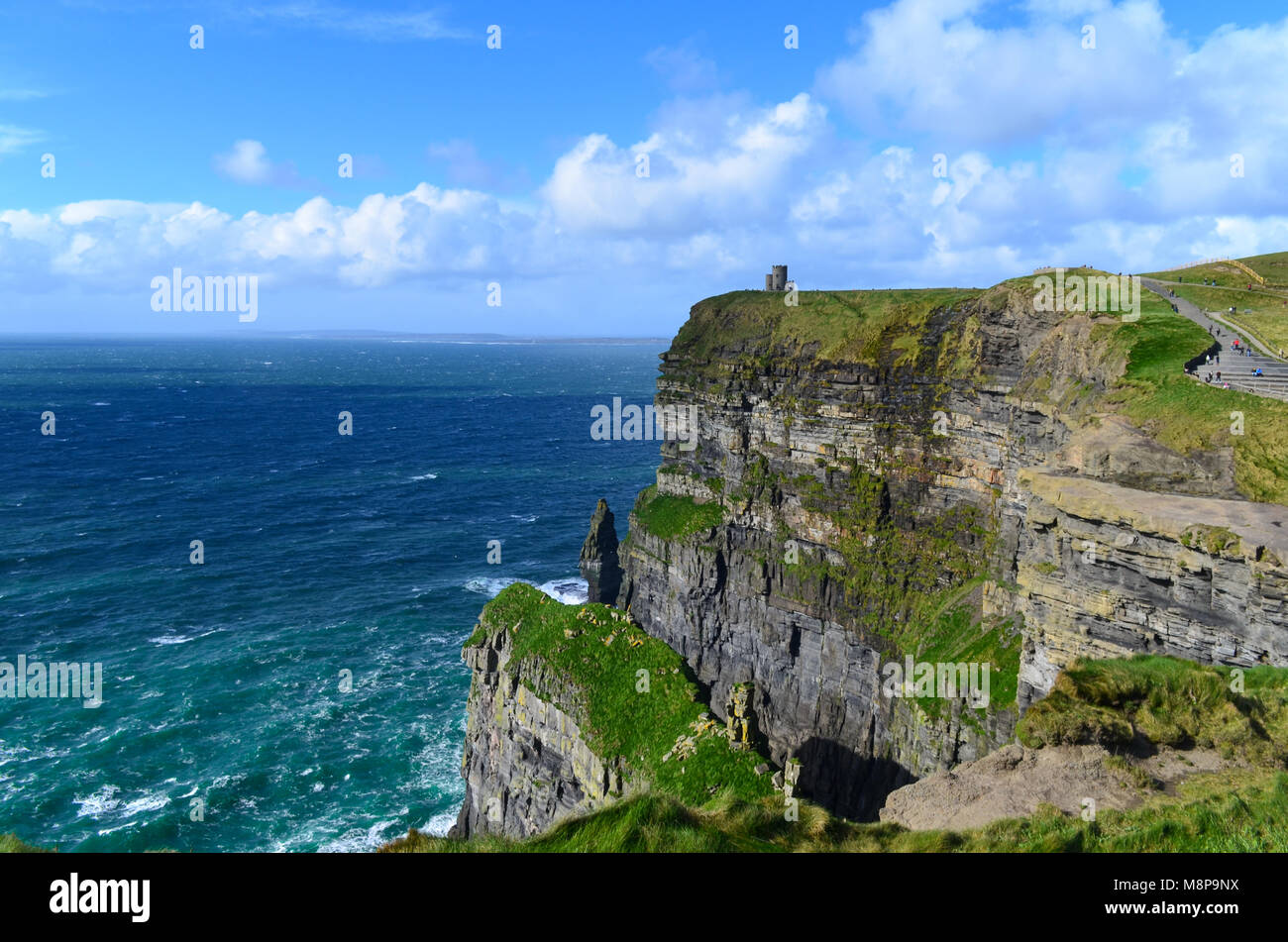 Cliffs of Moher Ireland windy sunny day Stock Photo - Alamy