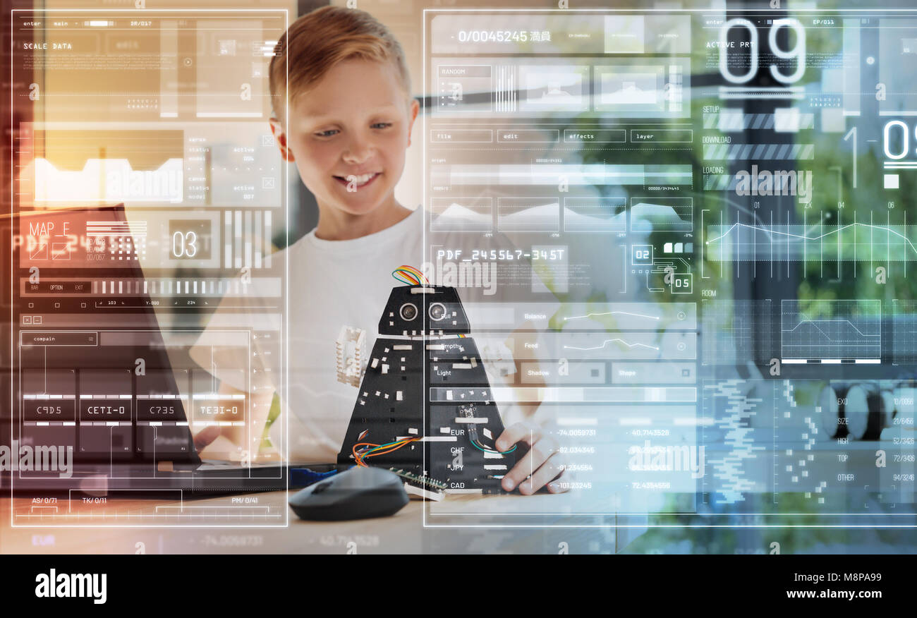 Boy curious robot hi-res stock photography and images - Alamy