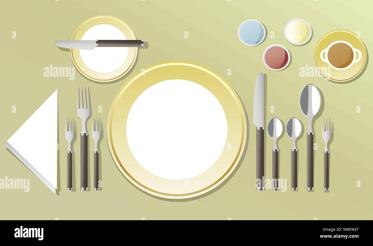 Dinner plate setting top Stock Vector Images - Alamy