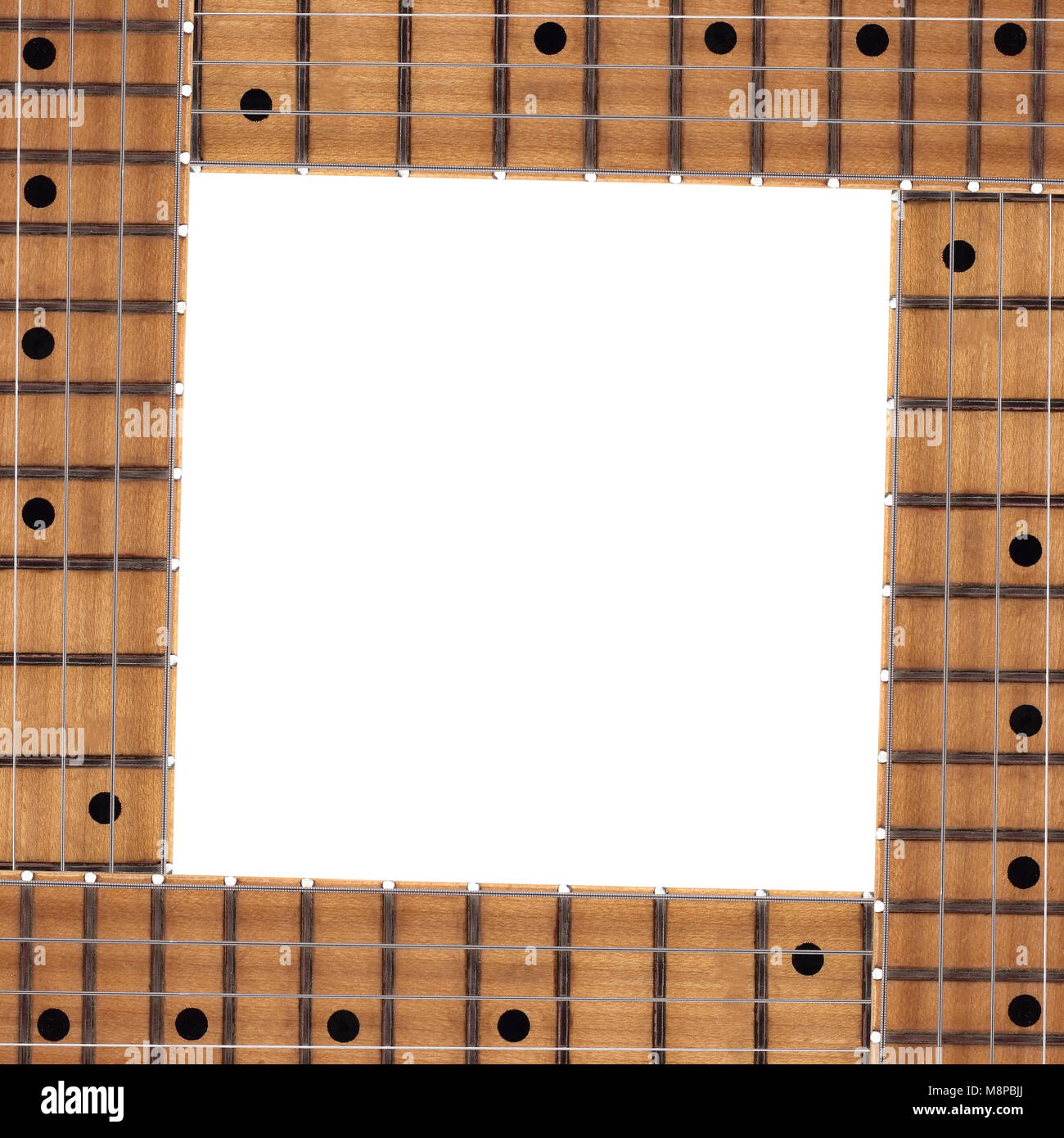 Musical instrument - Electric guitar neck frame white background Stock ...