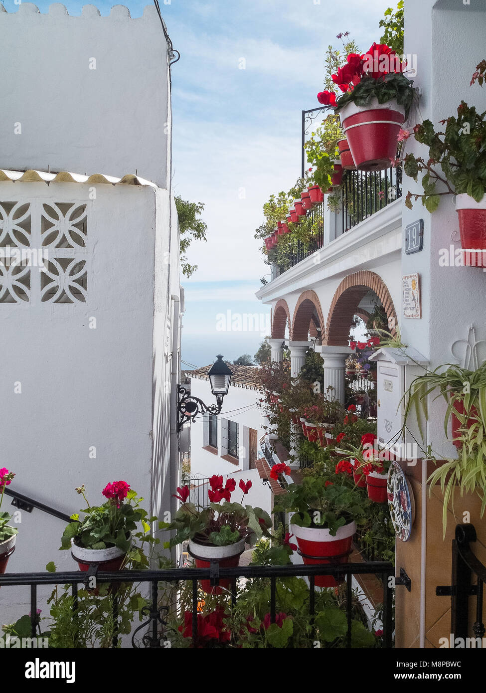 Mijas, Spain - February 10, 2013: Typical white house in Mijas. Mijas ...