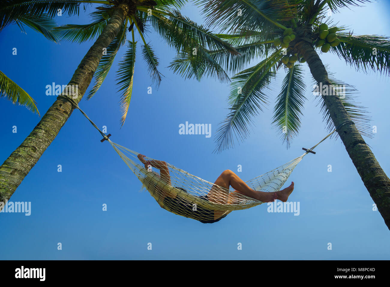 Model beach in hammock hi-res stock photography and images - Alamy