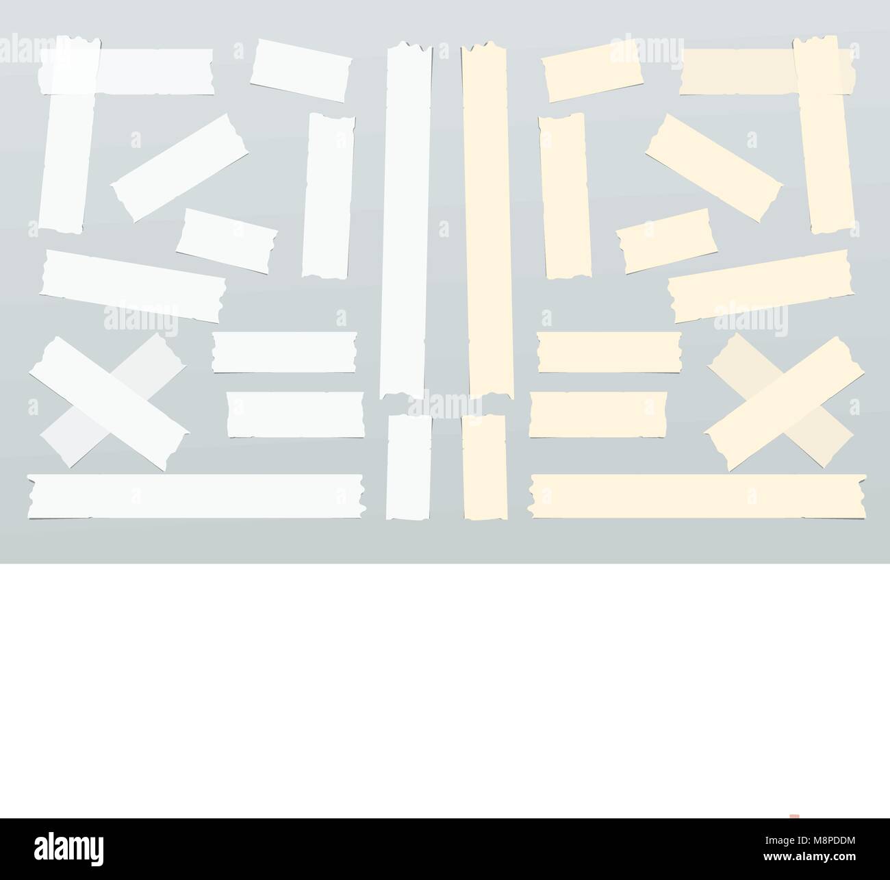 Brown and white adhesive, sticky, masking, duct tape, paper strips ...