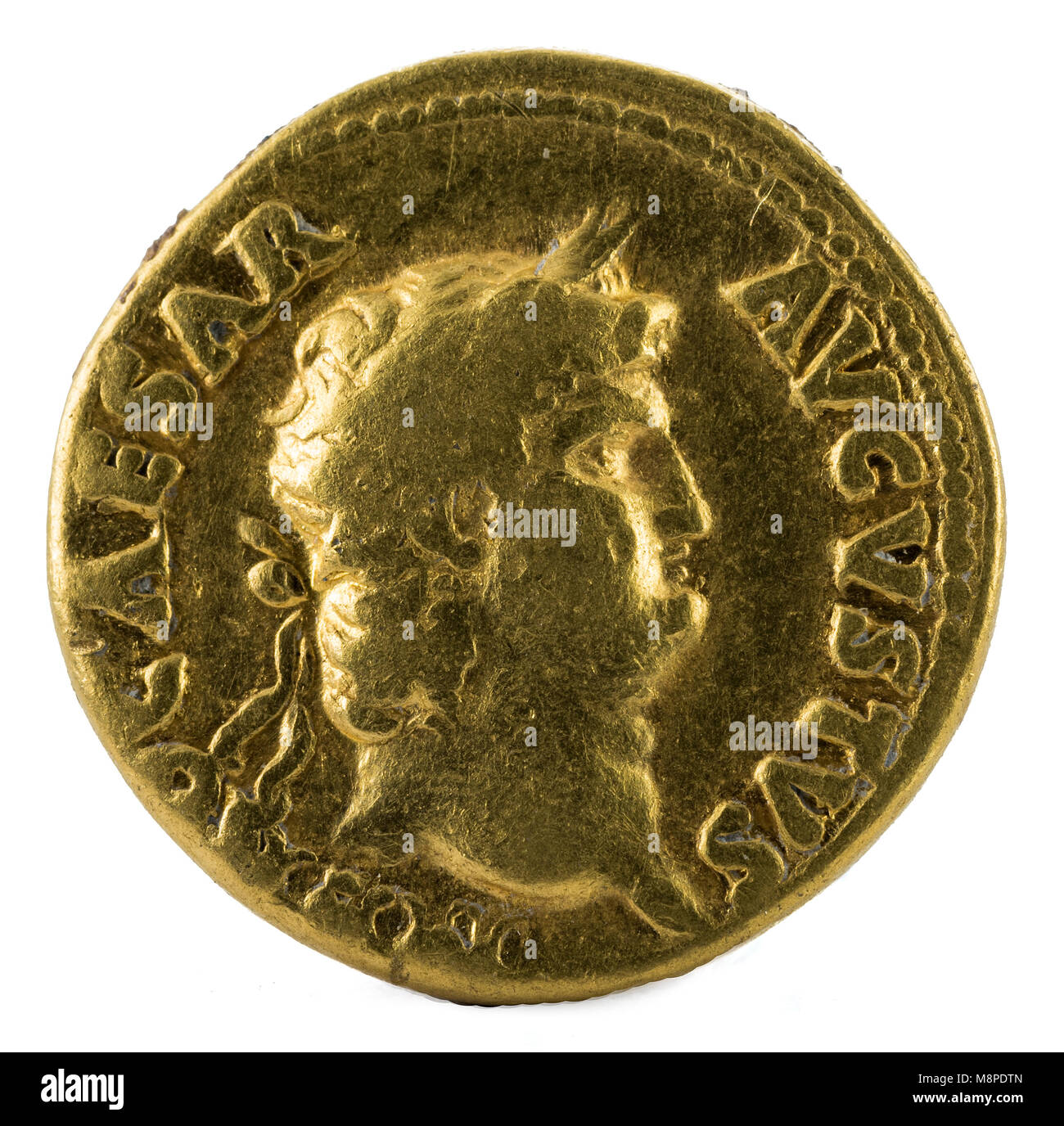 Ancient Roman gold aureus coin of Emperor Nero. Obverse Stock Photo - Alamy