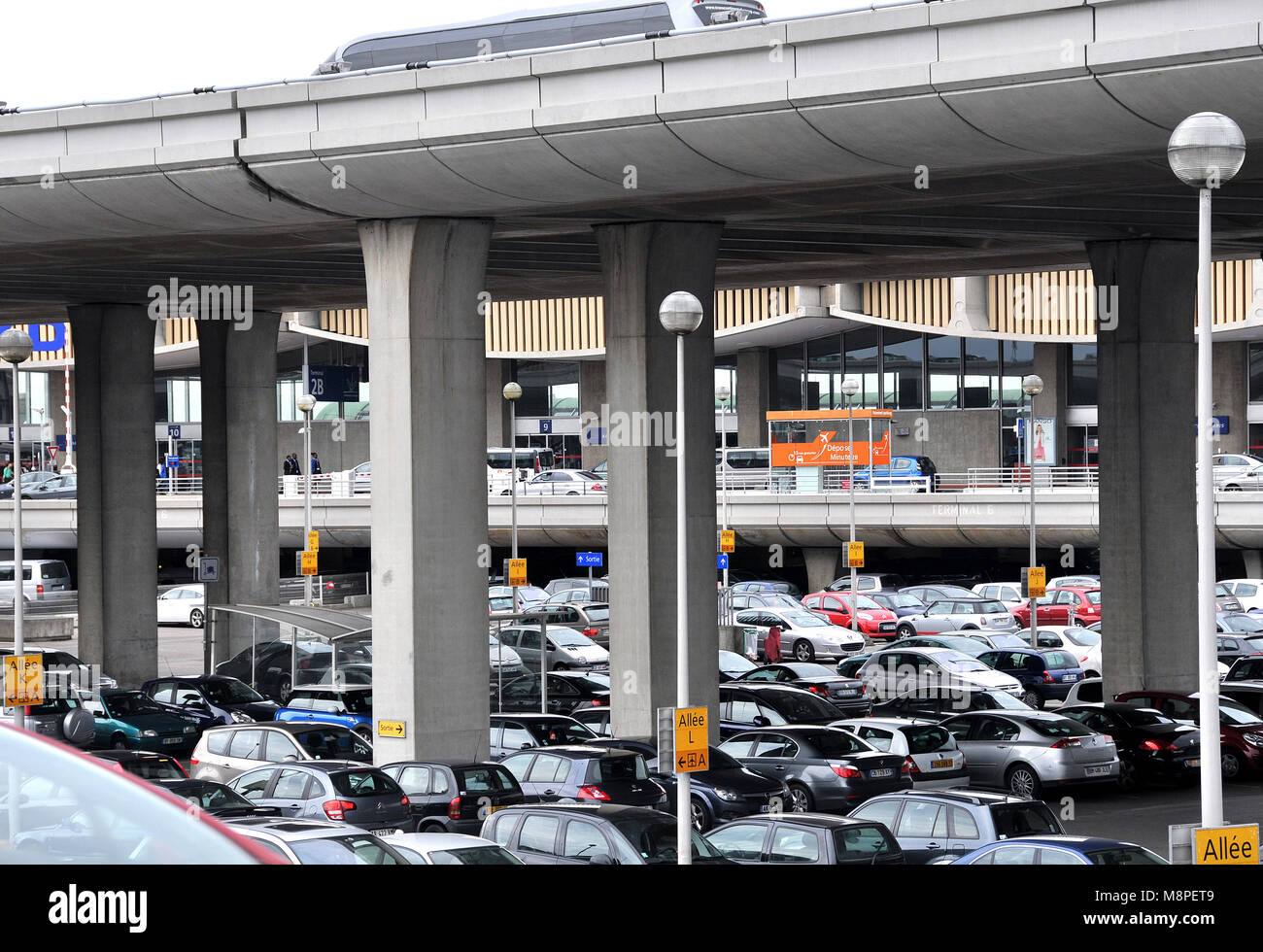cars parking Roissy Charles de Gaulle airport Paris France Stock Photo ...