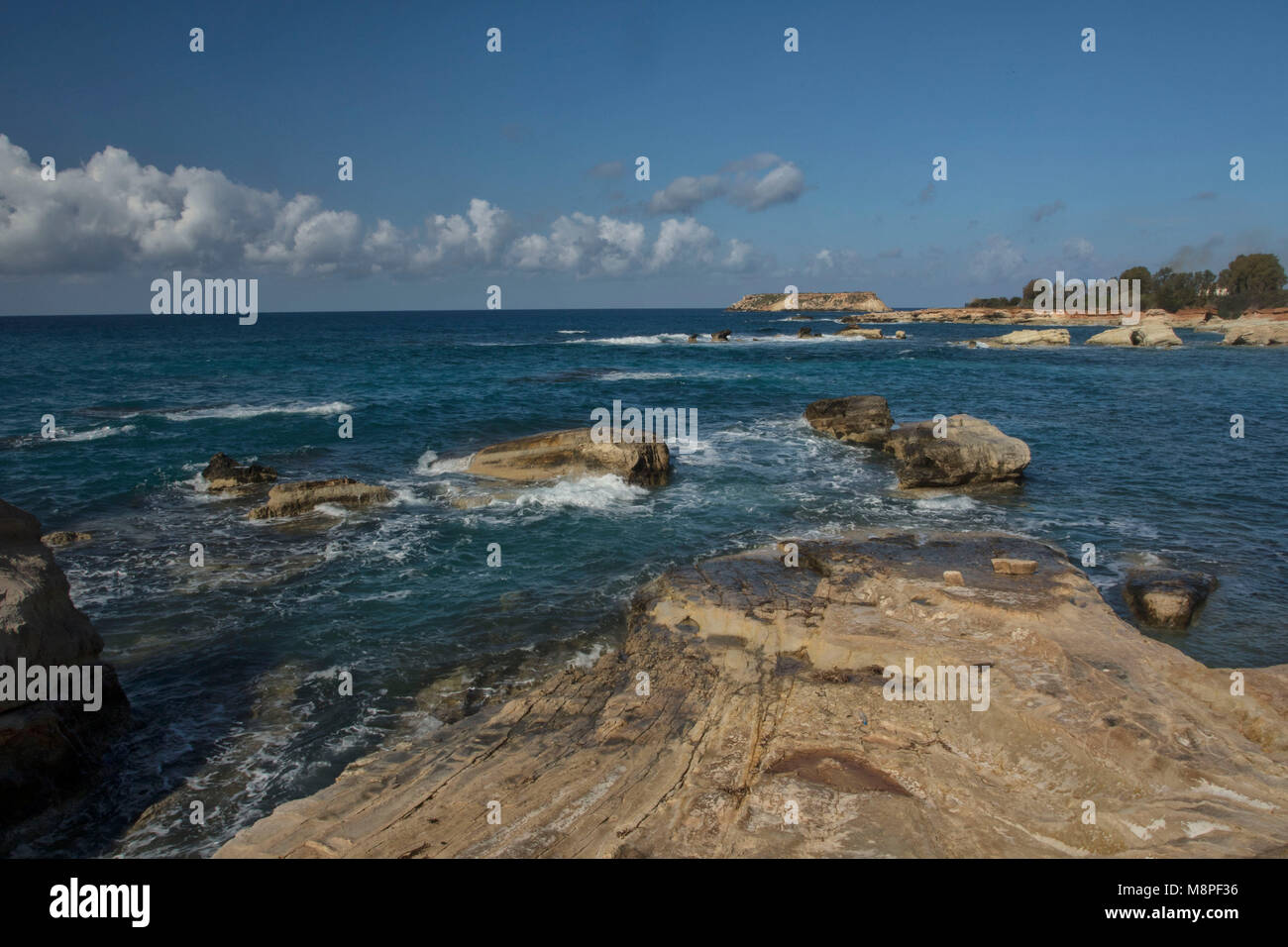 Maniki beach seascape, Paphos, Cyprus Stock Photo - Alamy