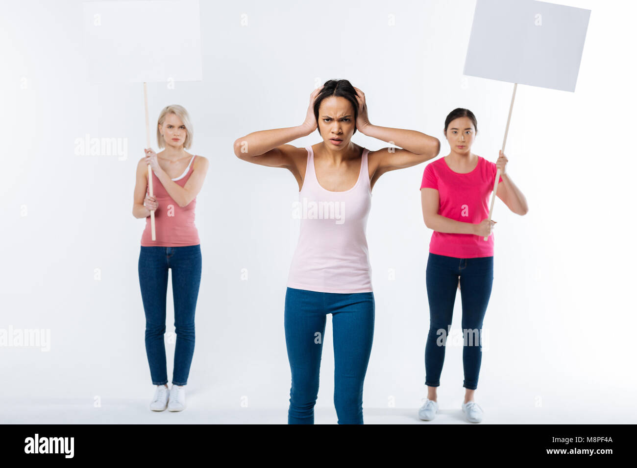 Woman saying stop hi-res stock photography and images - Alamy