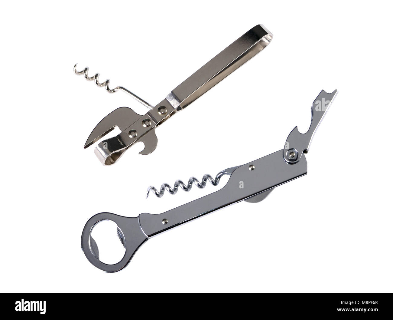 Metal openers isolated on a white Stock Photo - Alamy