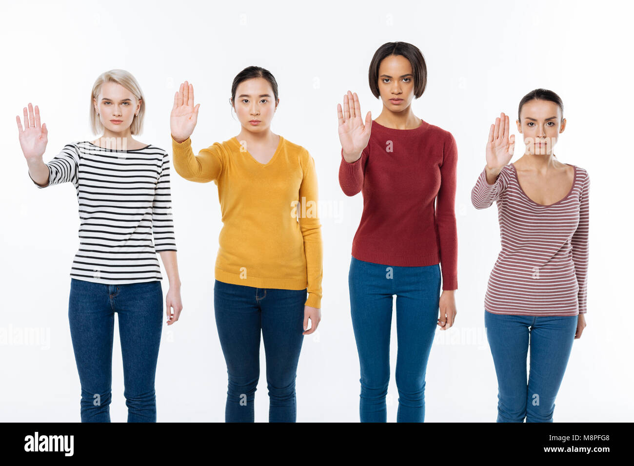 Woman saying stop hi-res stock photography and images - Alamy
