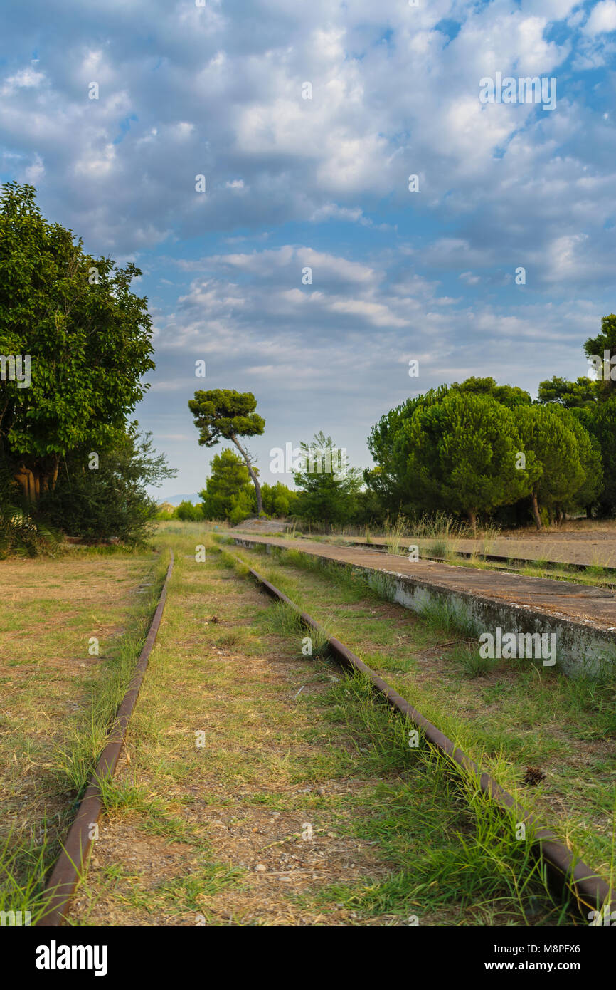 Old deserted train station Stock Photo - Alamy