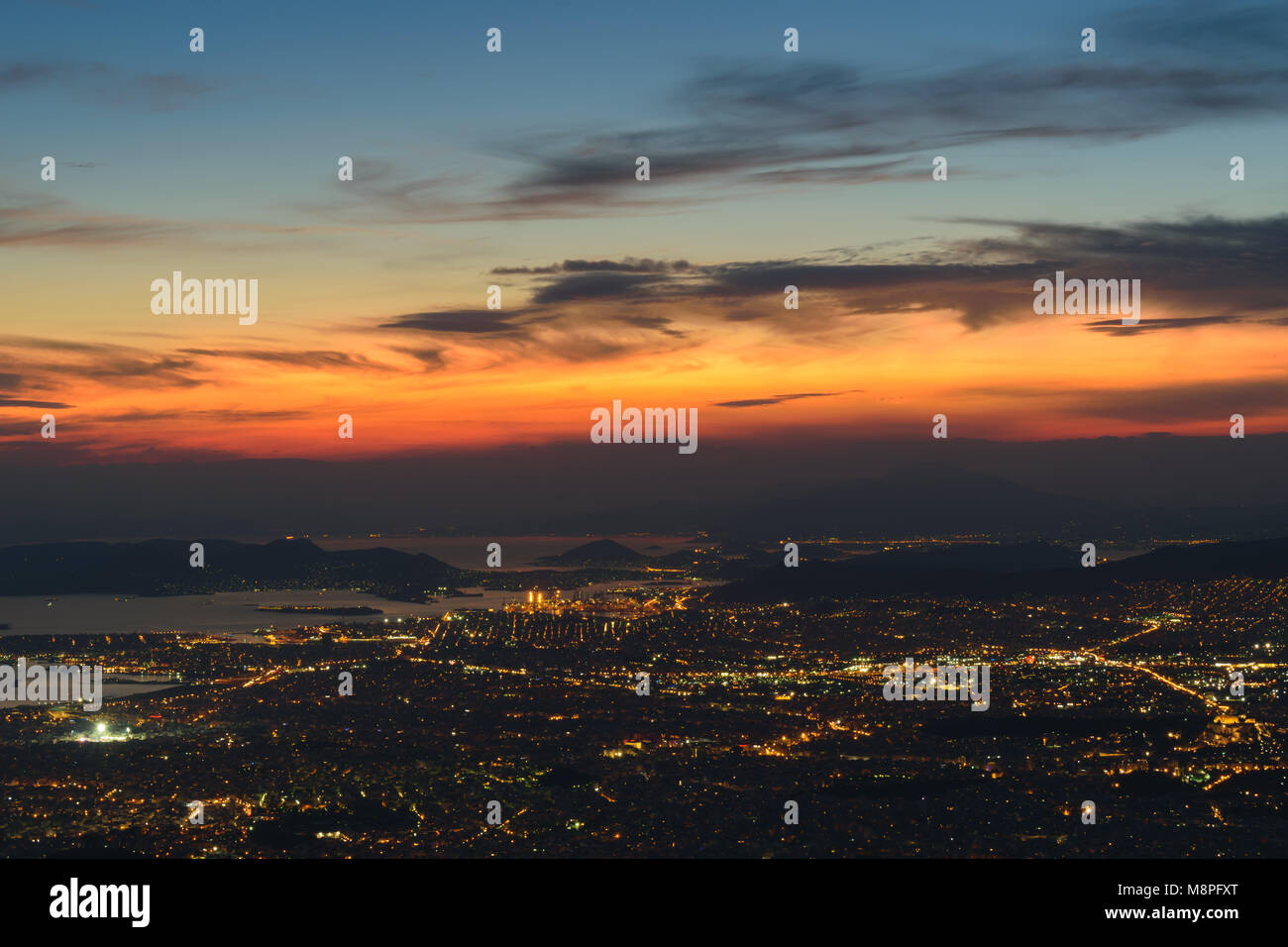 Athens sunset cityscape Stock Photo - Alamy