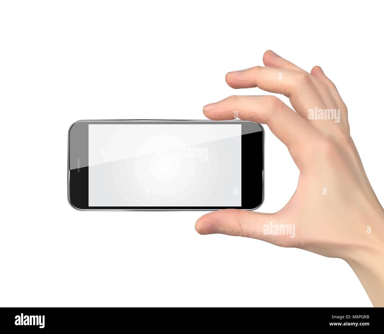 Man holding smartphone mockup Stock Vector Images - Alamy