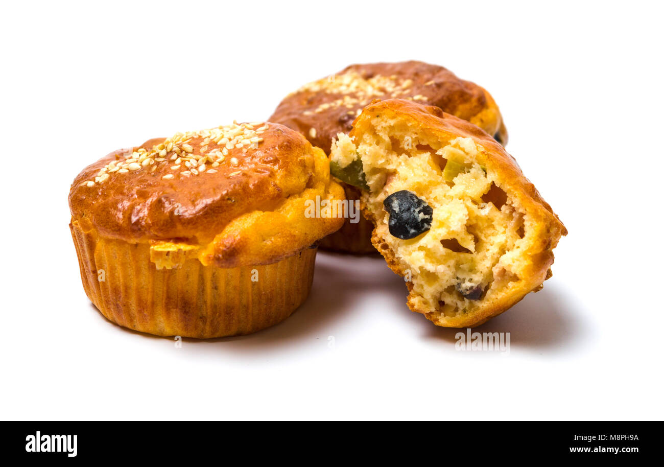 Homemade sesame muffins with seeds isolated on white Stock Photo - Alamy