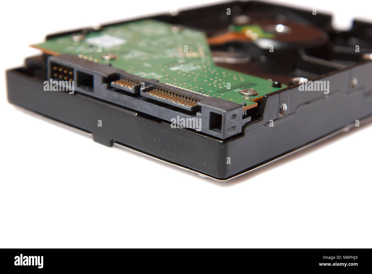 HDD. Hard disk drive isolated on a white background. Front view Stock ...