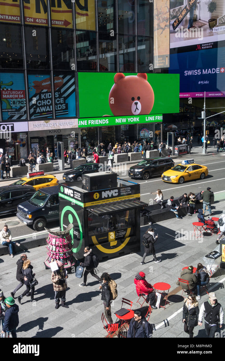 Times Square is colorful and busy, New York City, USA Stock Photo - Alamy