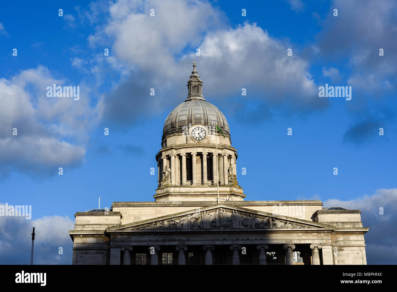 Nottingham Council house building, city centre and the old market ...