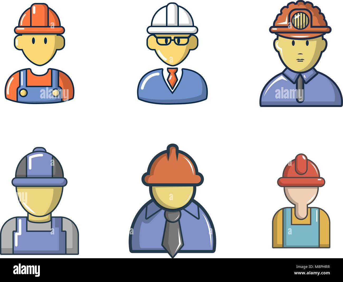 Construction worker icon set, cartoon style Stock Vector Image & Art ...