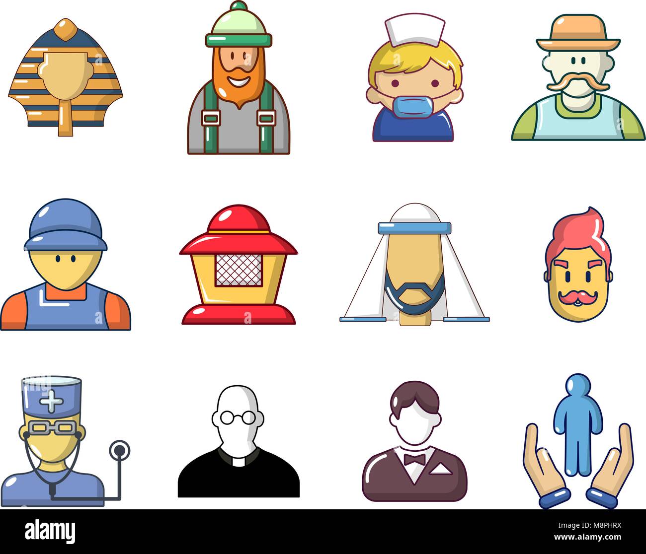 Men avatar icon set, cartoon style Stock Vector Image & Art - Alamy