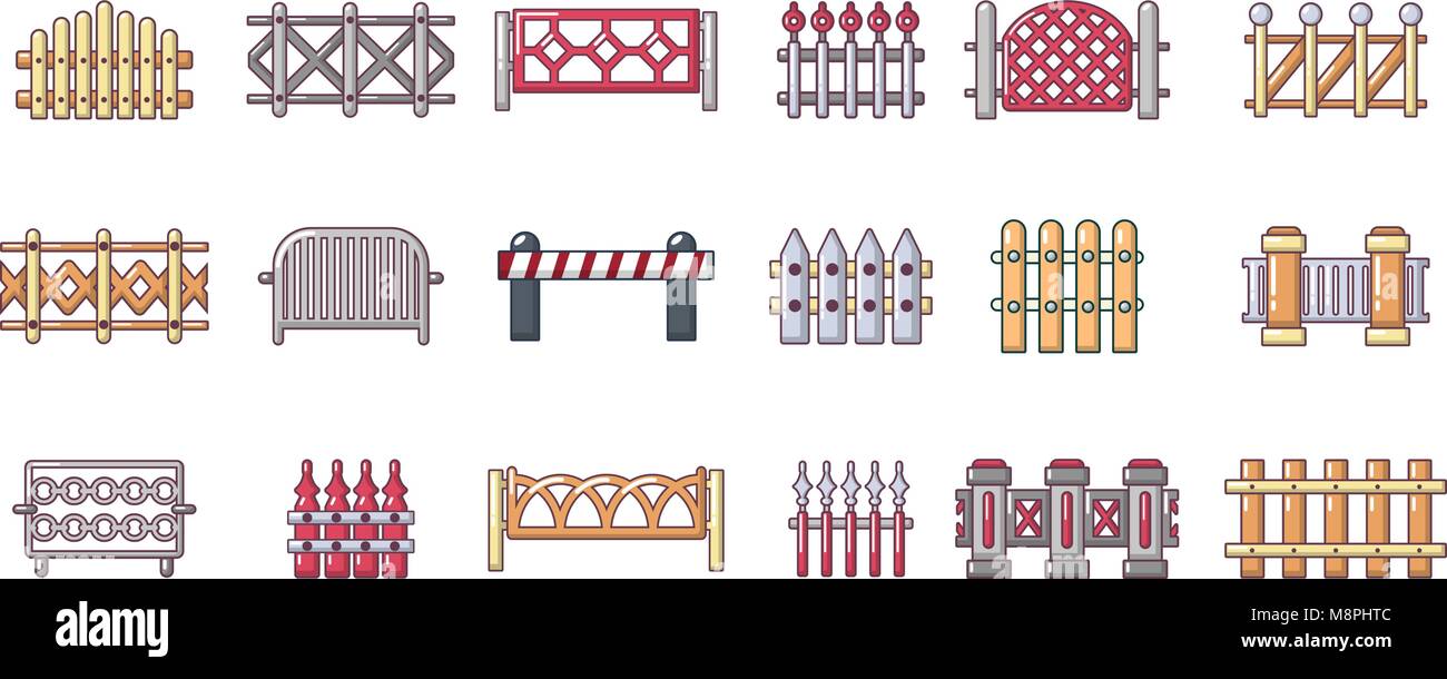 Barrier icon set, cartoon style Stock Vector Image & Art - Alamy