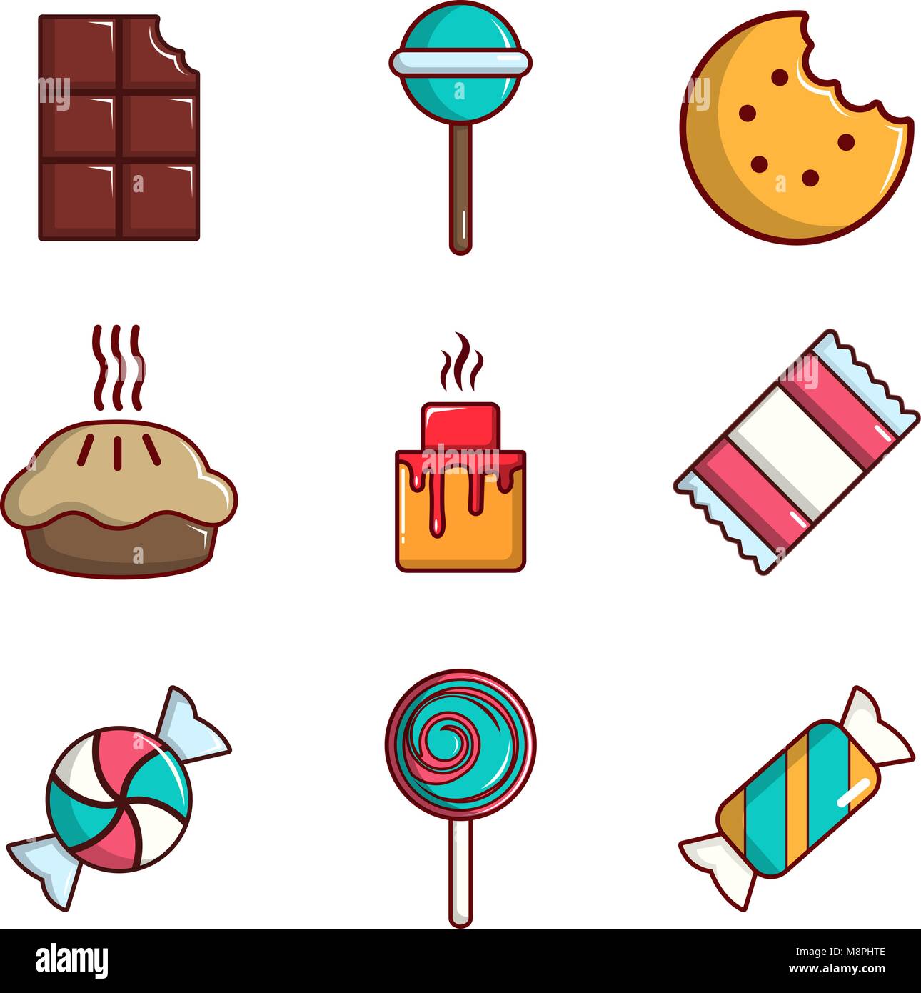 Candy icon set, cartoon style Stock Vector Image & Art - Alamy
