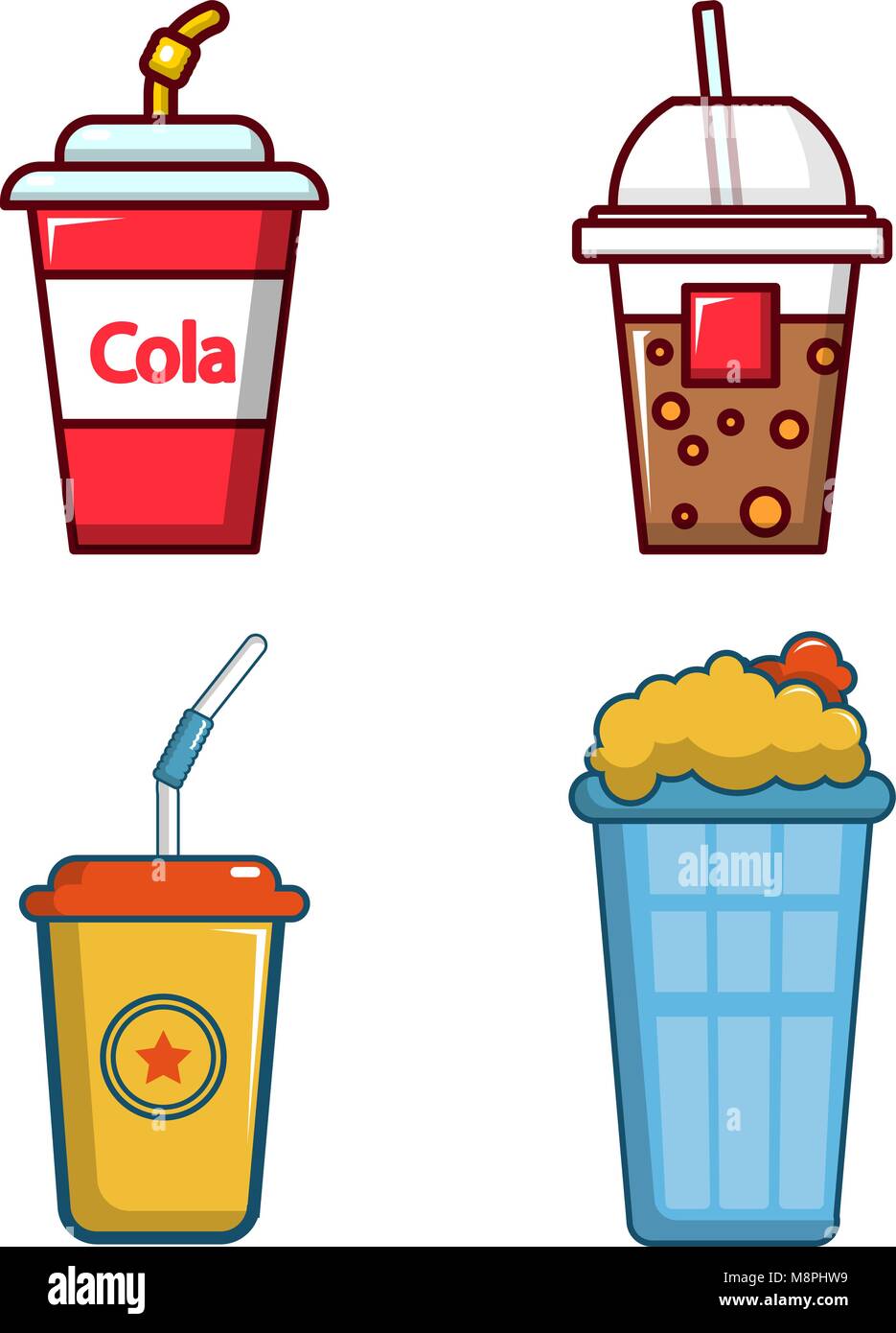 Plastic cup icon set, cartoon style Stock Vector Image & Art - Alamy