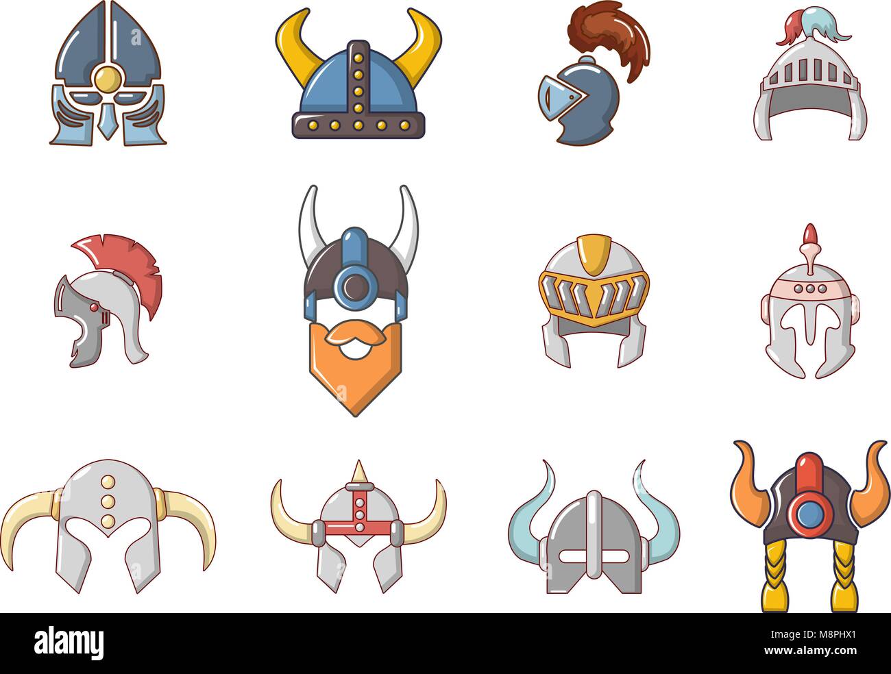 War helmet icon set, cartoon style Stock Vector Image & Art - Alamy