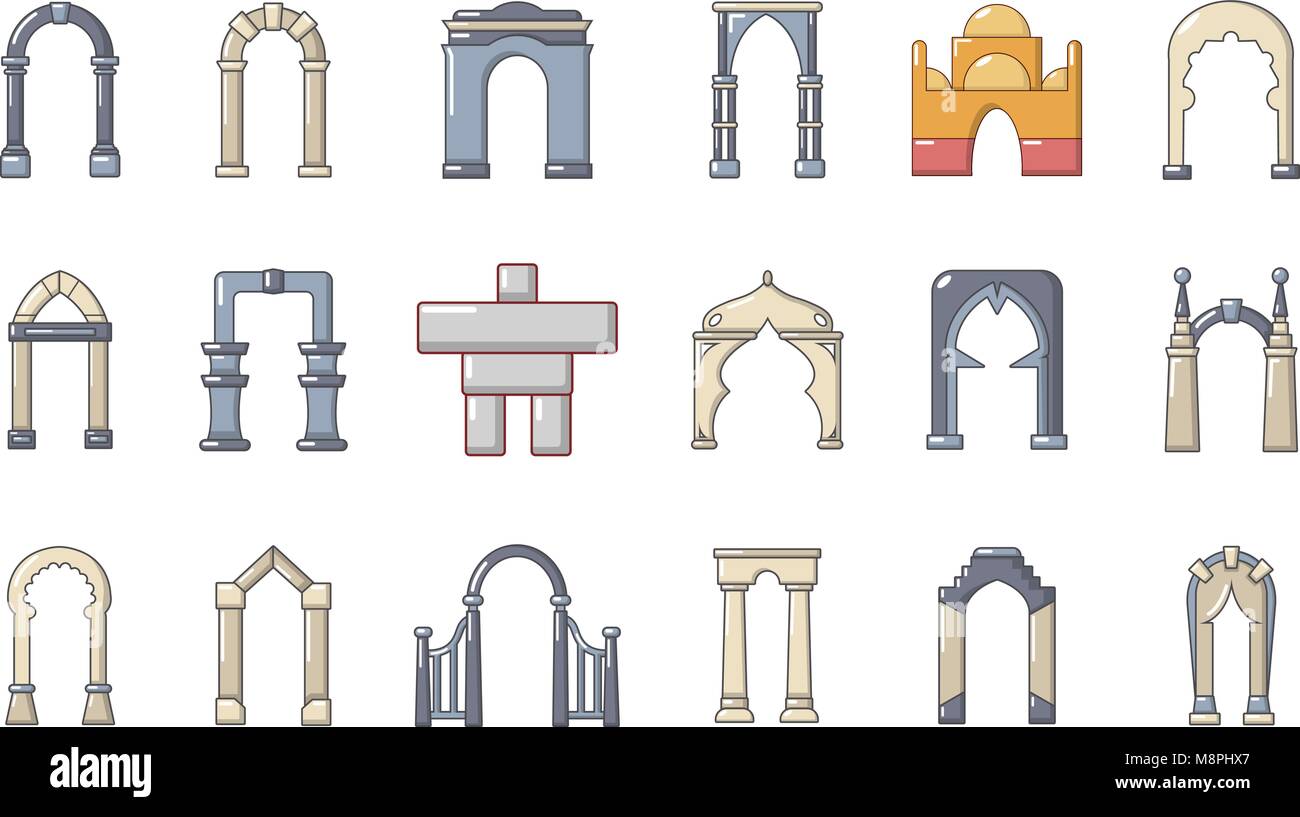 Arch icon set, cartoon style Stock Vector Image & Art - Alamy