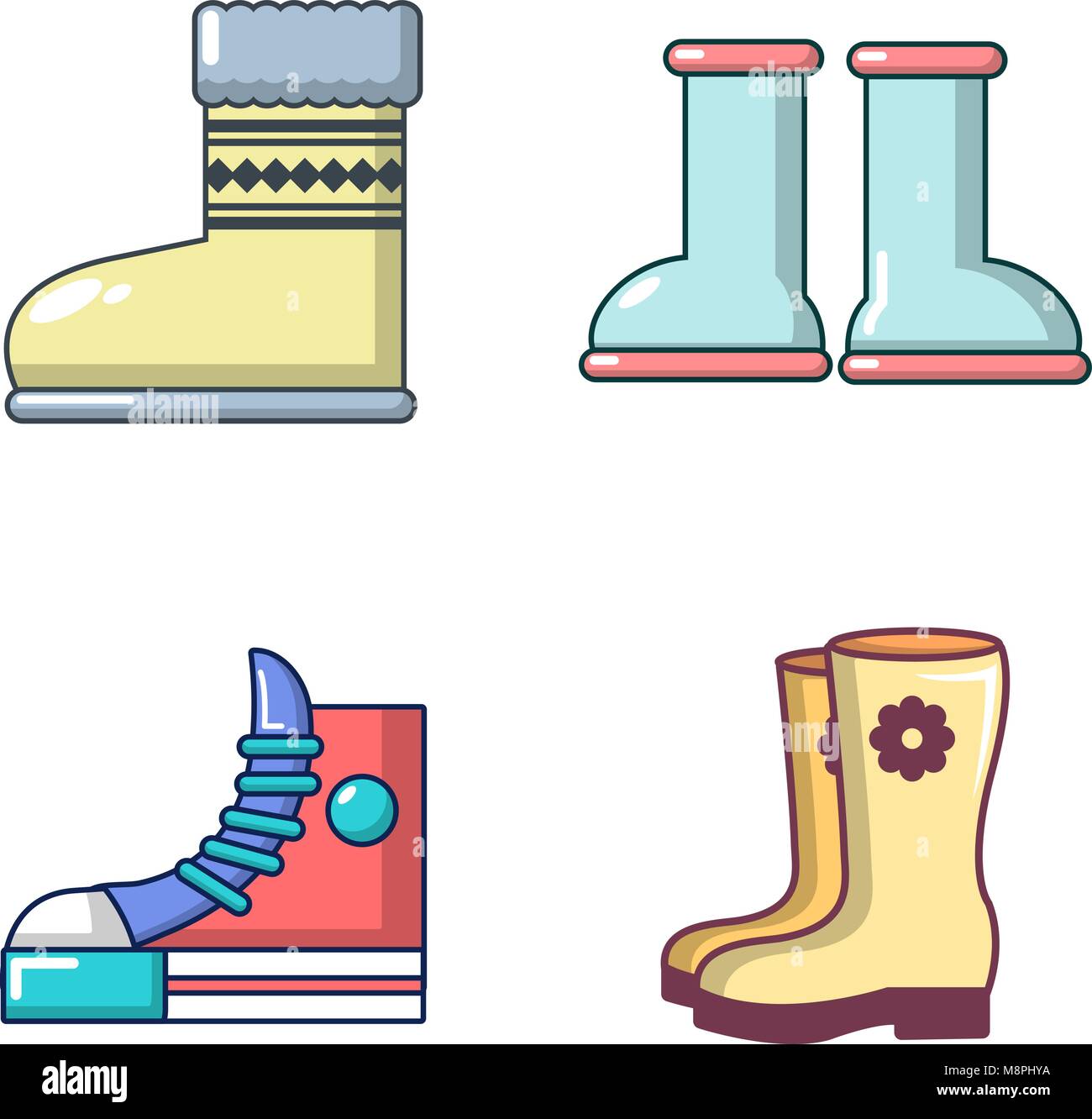 Boots icon set, cartoon style Stock Vector Image & Art - Alamy