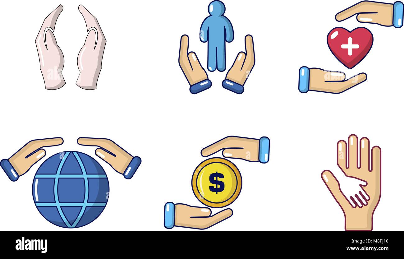 Hand protect icon set, cartoon style Stock Vector Image & Art - Alamy
