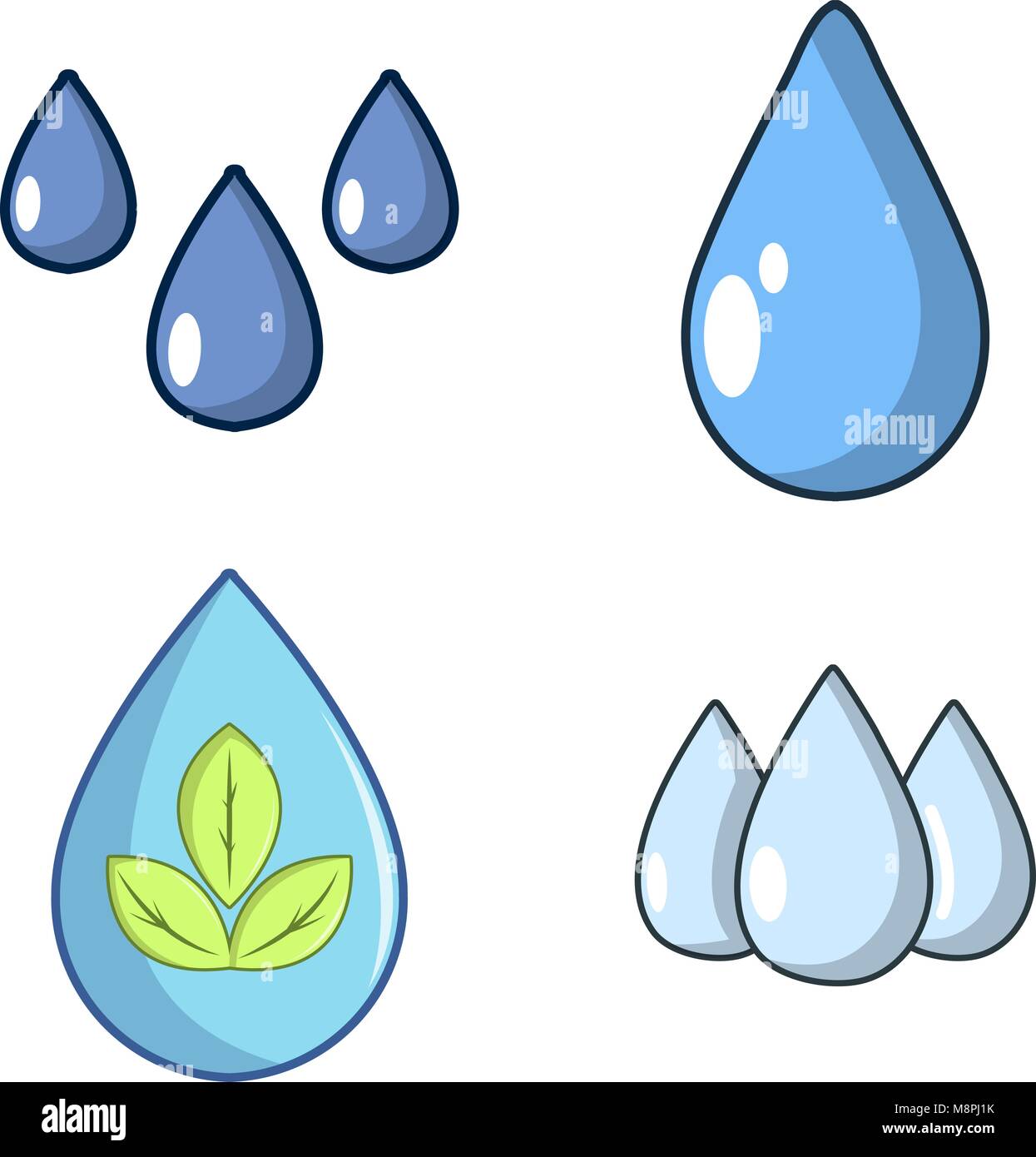 Drops icon set, cartoon style Stock Vector Image & Art - Alamy
