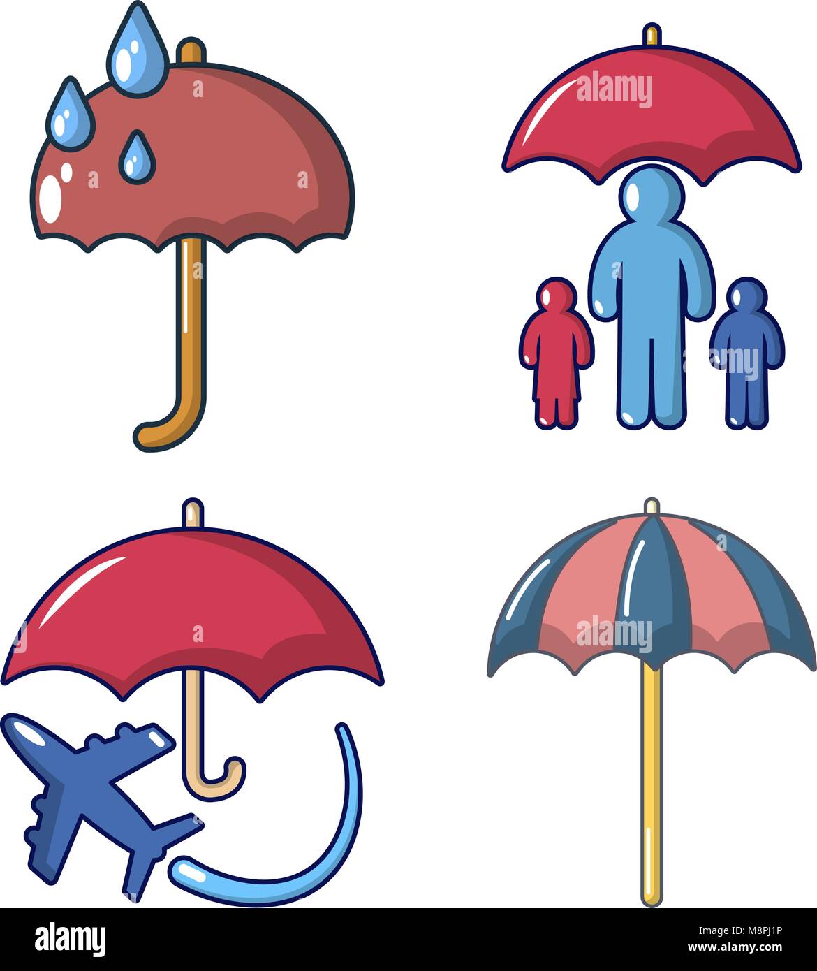 Umbrella icon set, cartoon style Stock Vector Image & Art - Alamy