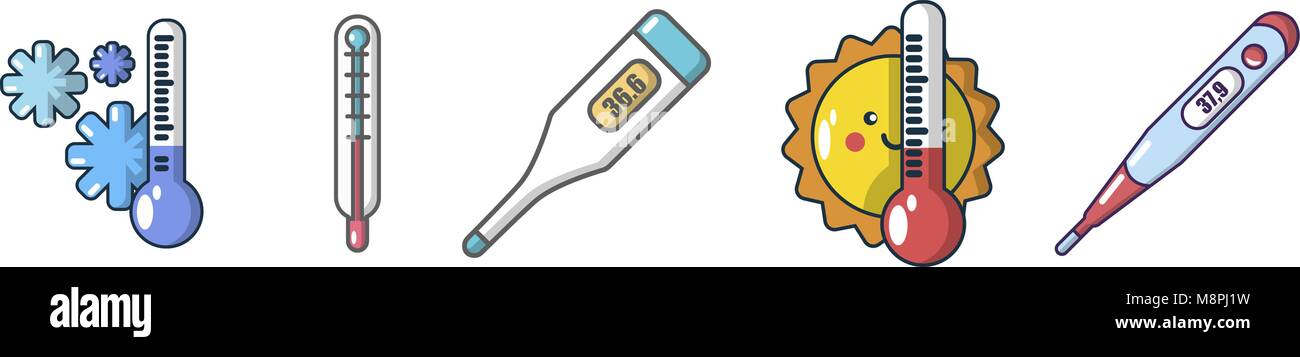 Thermometer icon set, cartoon style Stock Vector Image & Art - Alamy