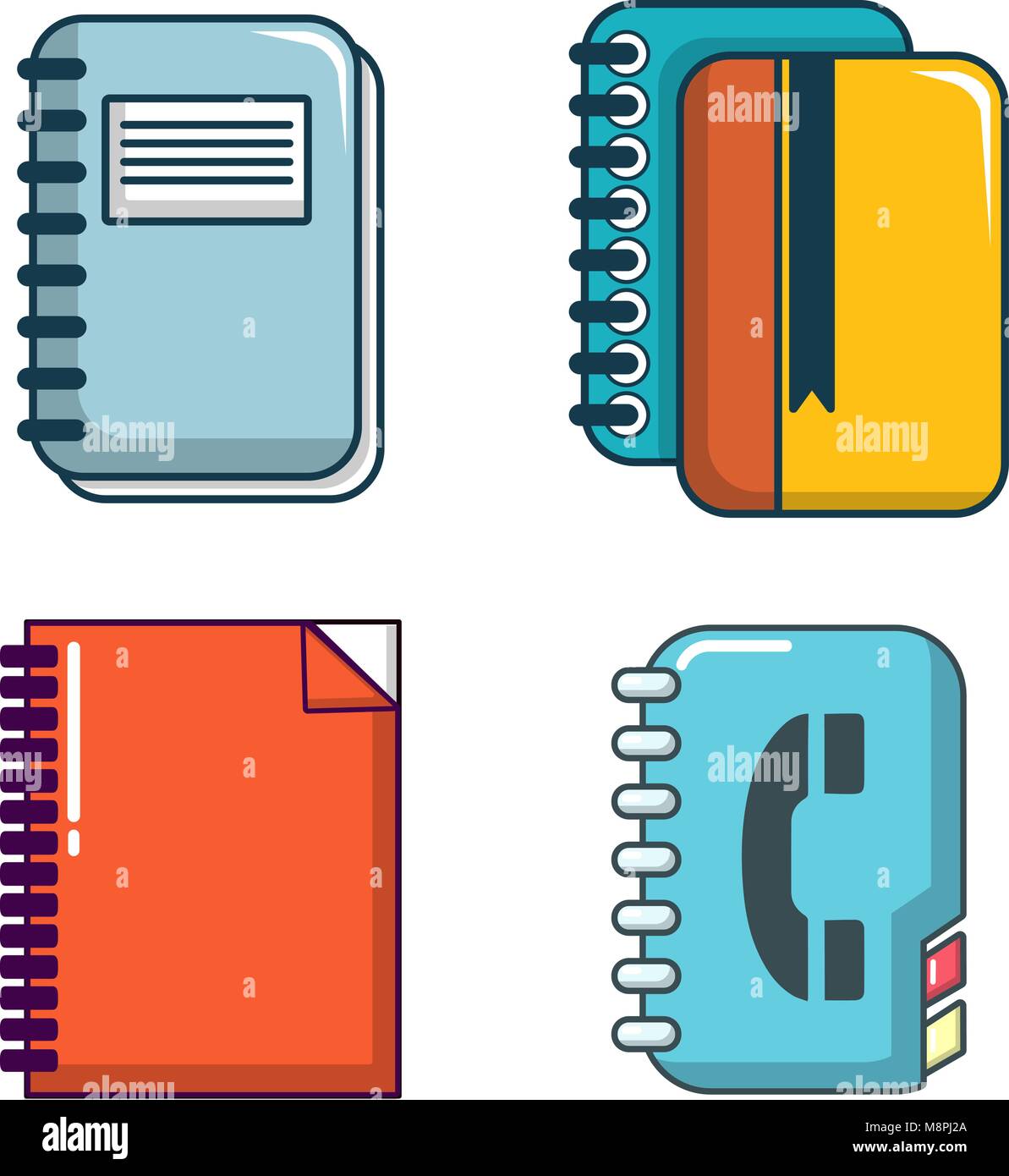 Notebook icon set, cartoon style Stock Vector Image & Art - Alamy