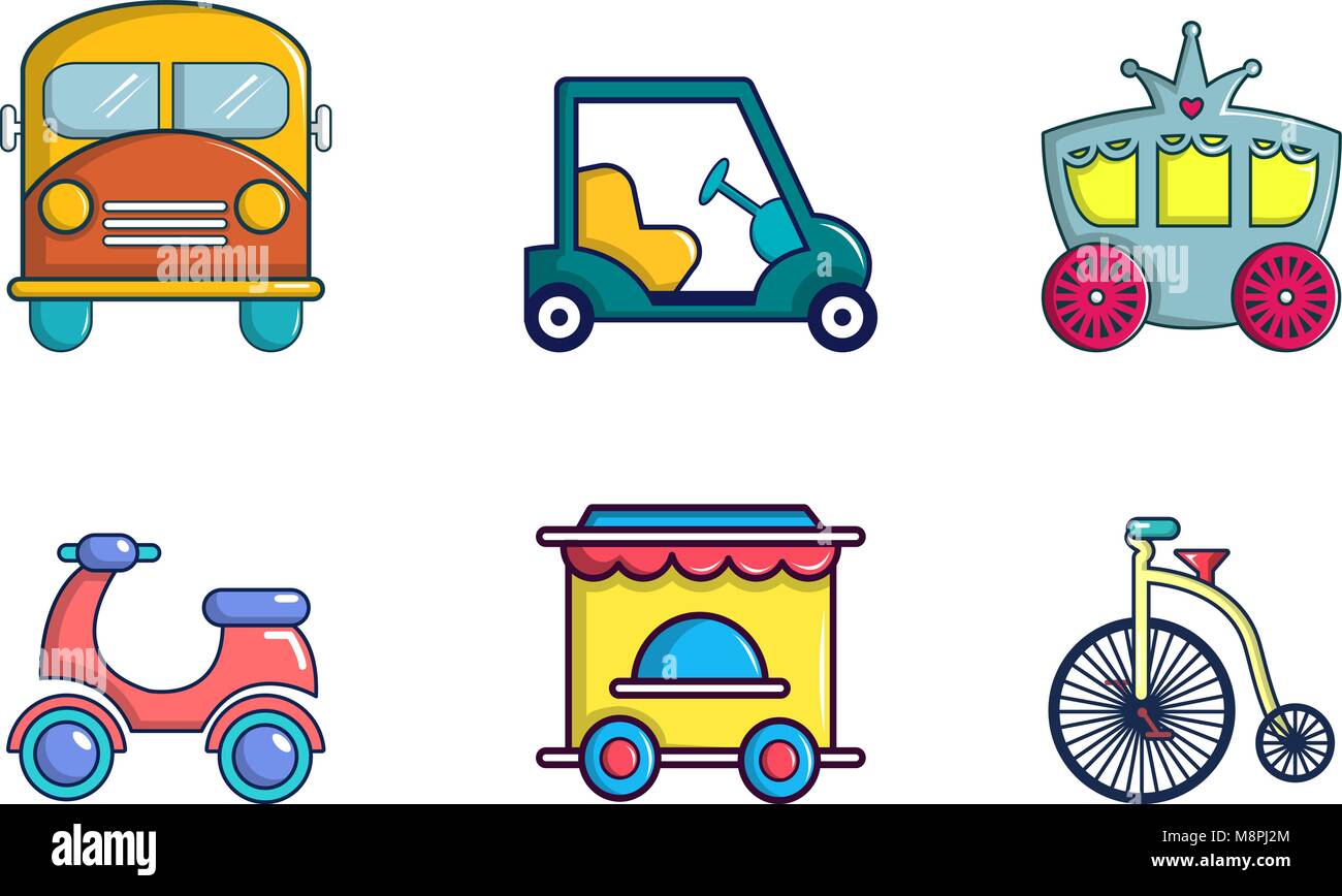 Vehicle icon set, cartoon style Stock Vector Image & Art - Alamy