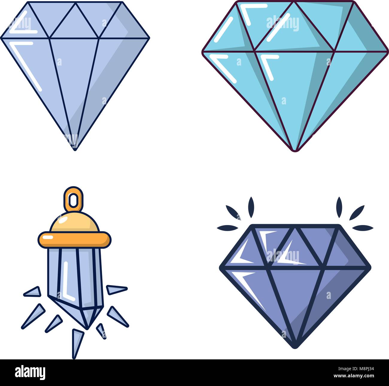 Diamond icon set, cartoon style Stock Vector Image & Art - Alamy