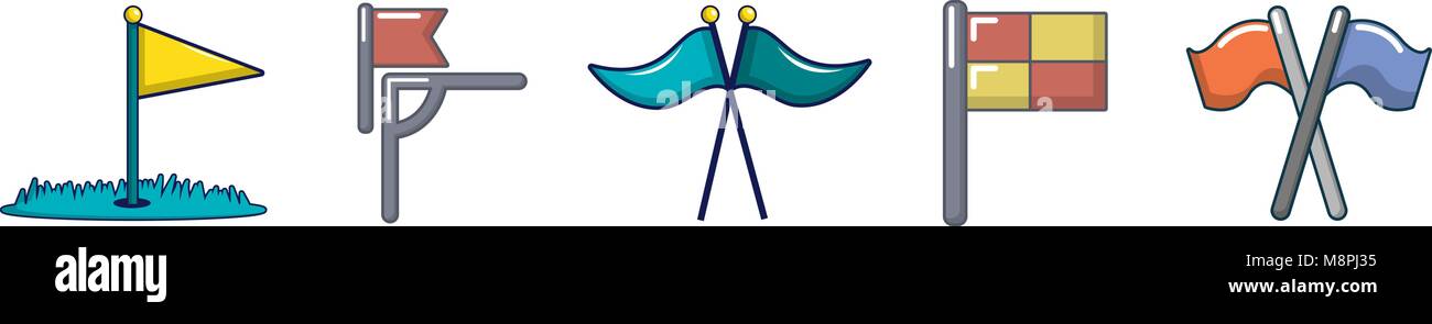 Sport flag icon set, cartoon style Stock Vector Image & Art - Alamy