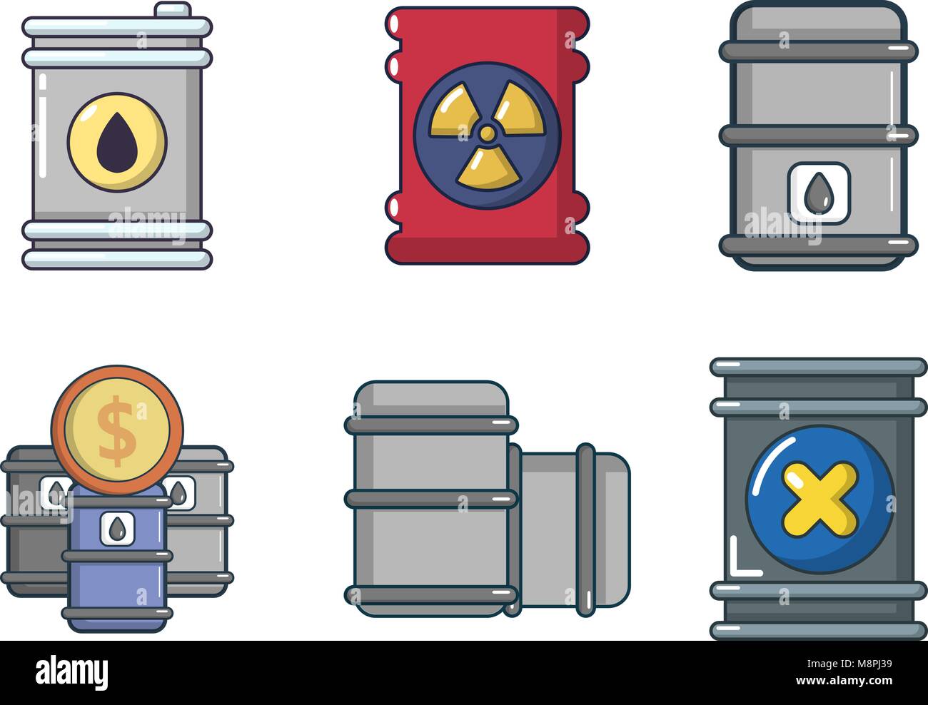 Barrel icon set, cartoon style Stock Vector Image & Art - Alamy