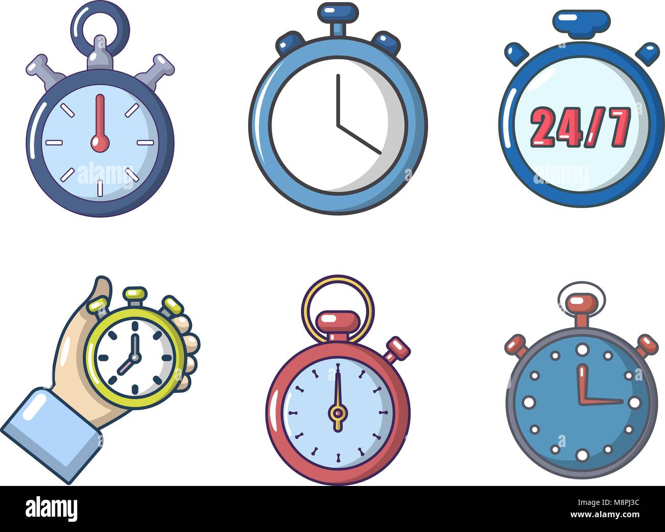 Stopwatch icon set, cartoon style Stock Vector Image & Art - Alamy
