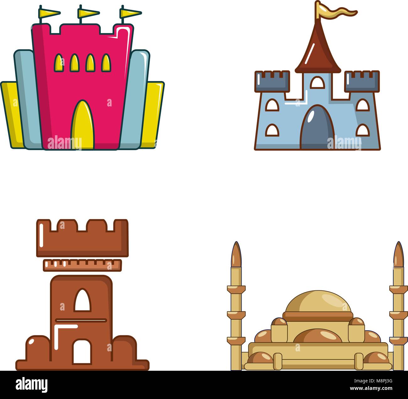 Castle icon set, cartoon style Stock Vector Image & Art - Alamy