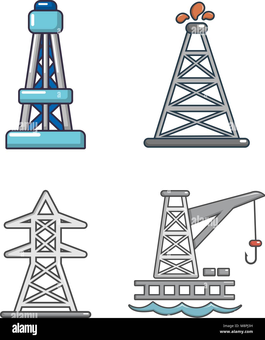 Tower icon set, cartoon style Stock Vector Image & Art - Alamy