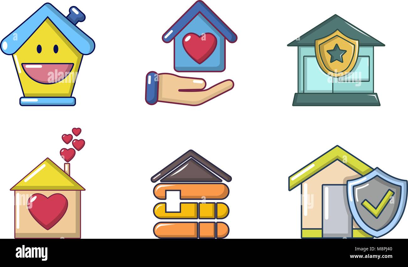 House icon set, cartoon style Stock Vector Image & Art - Alamy
