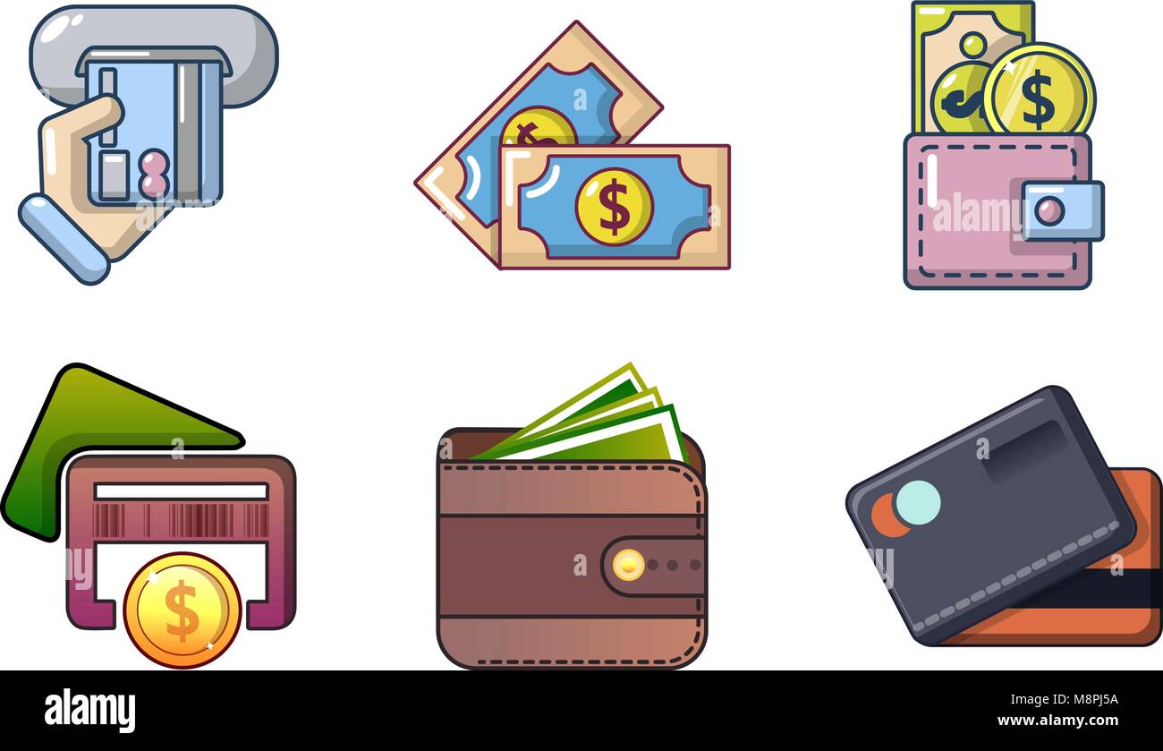 Money icon set, cartoon style Stock Vector Image & Art - Alamy