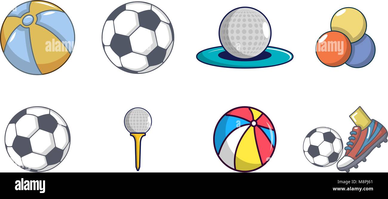 Balls icon set, cartoon style Stock Vector Image & Art - Alamy