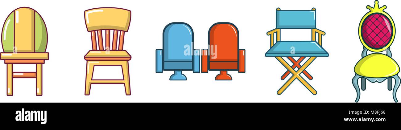 Chair icon set, cartoon style Stock Vector Image & Art - Alamy