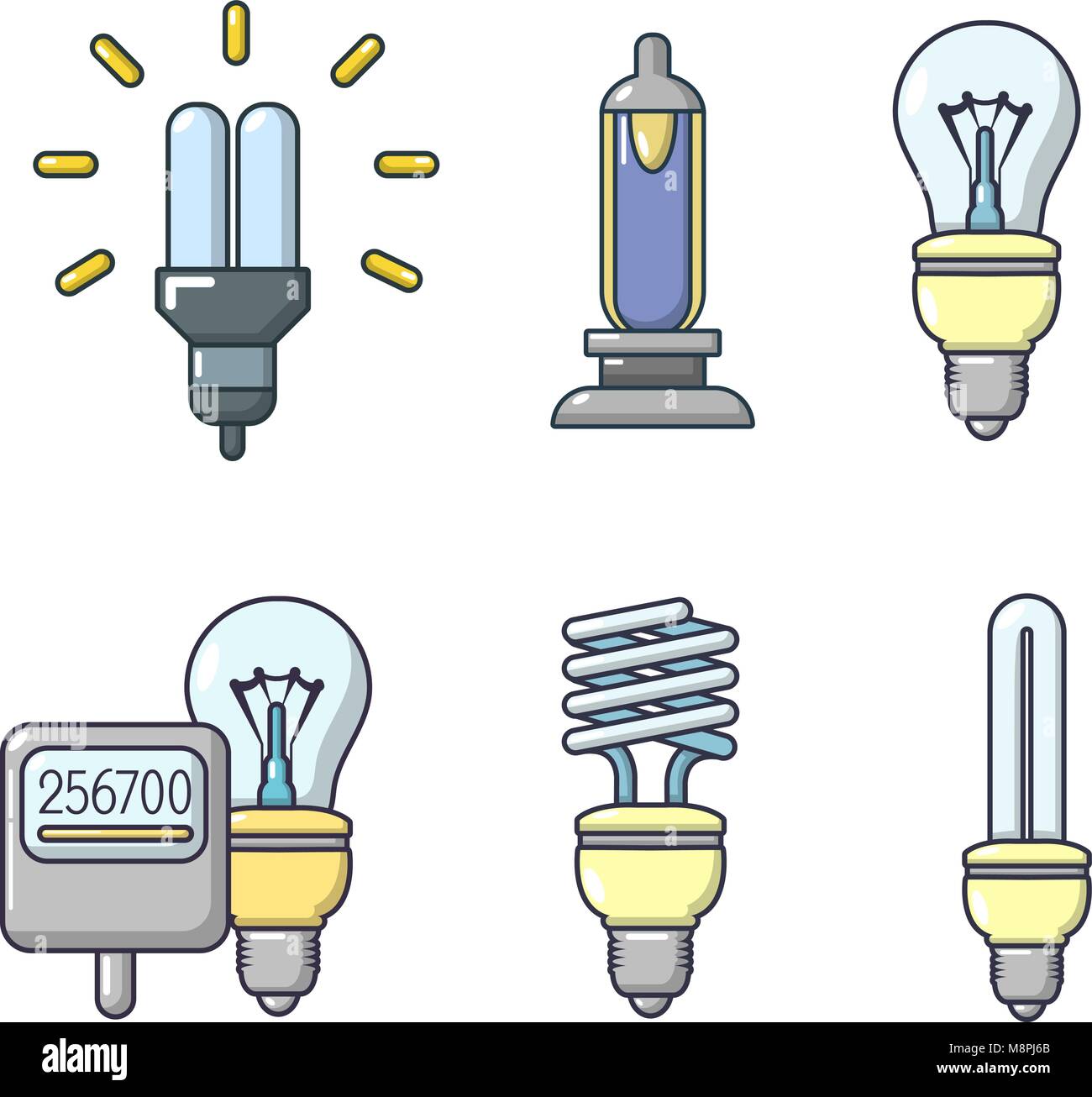 Bulb icon set, cartoon style Stock Vector Image & Art - Alamy