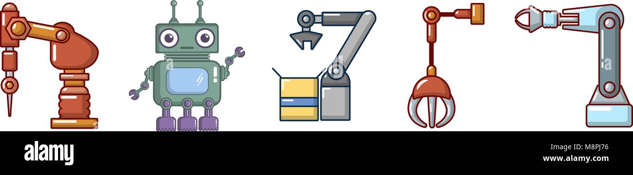 Robot icon set, cartoon style Stock Vector Image & Art - Alamy
