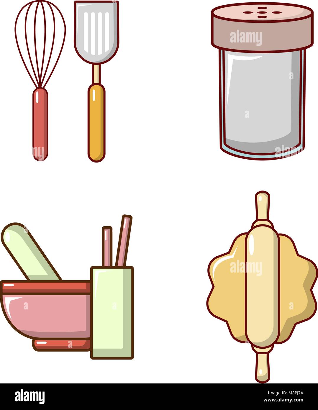Kitchen tool icon set, cartoon style Stock Vector Image & Art - Alamy