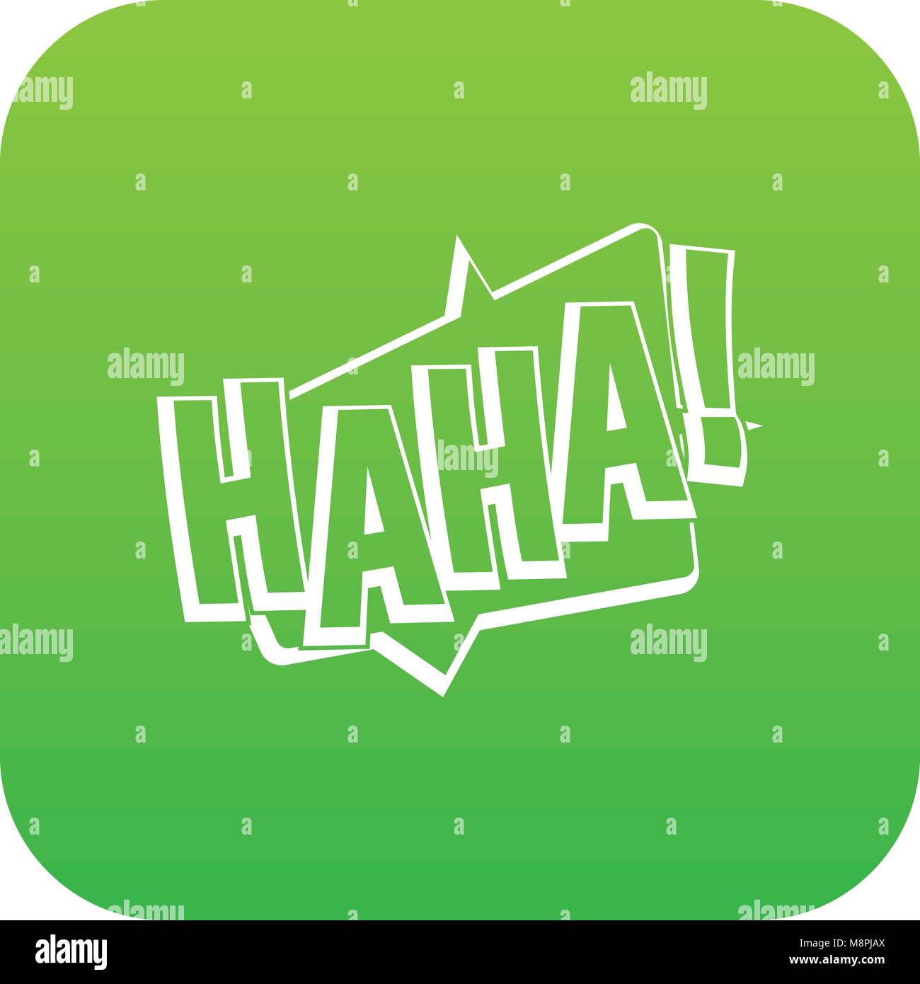 HAHA, comic text sound effect icon digital green Stock Vector Image ...